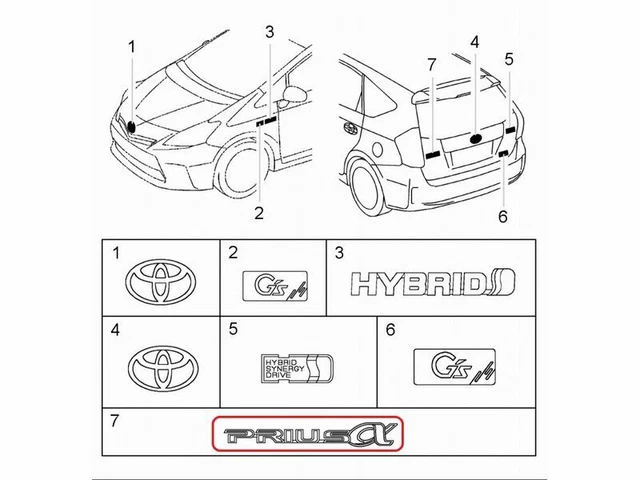 [NEW] JDM TOYOTA Prius Alpha VW4# Emblem Rear "PRIUS" Genuine OEM Prius ...