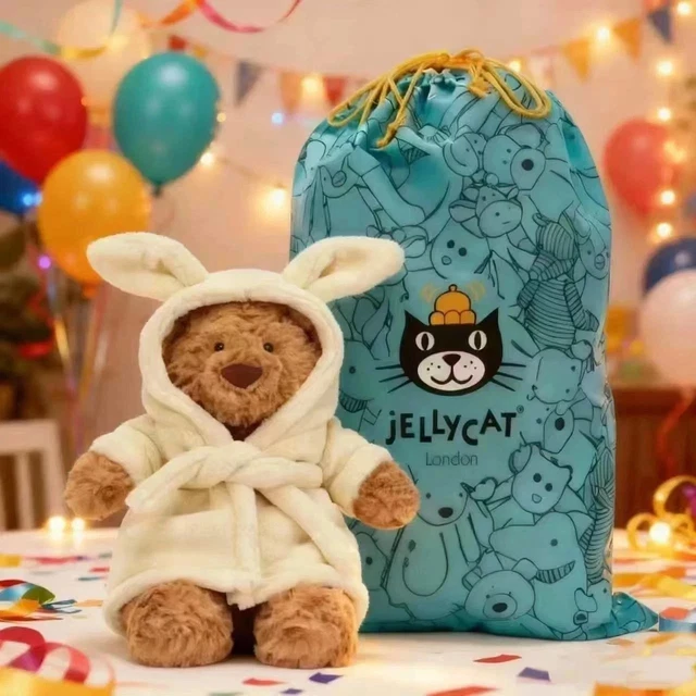 JELLYCAT LOVELY BARTHOLOMEW Bear Bathrobe plush doll Brand New With Tag ...