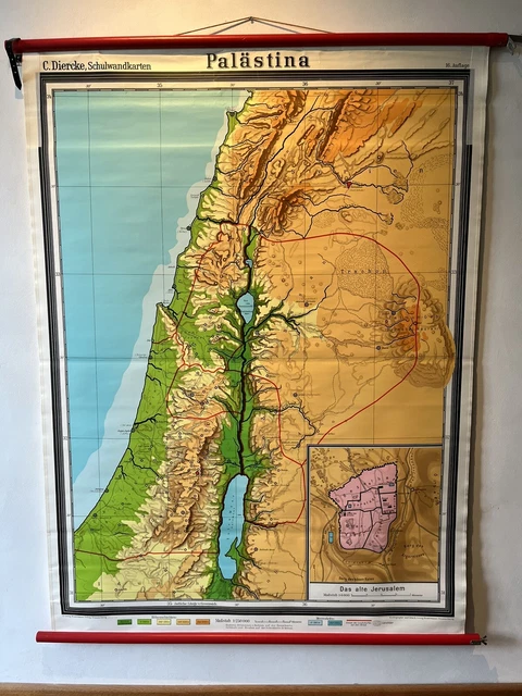SCHULWANDKARTE PALÄSTINA ROLLKARTE Karte Wall map Poster Israel EUR 98,00 - PicClick DE