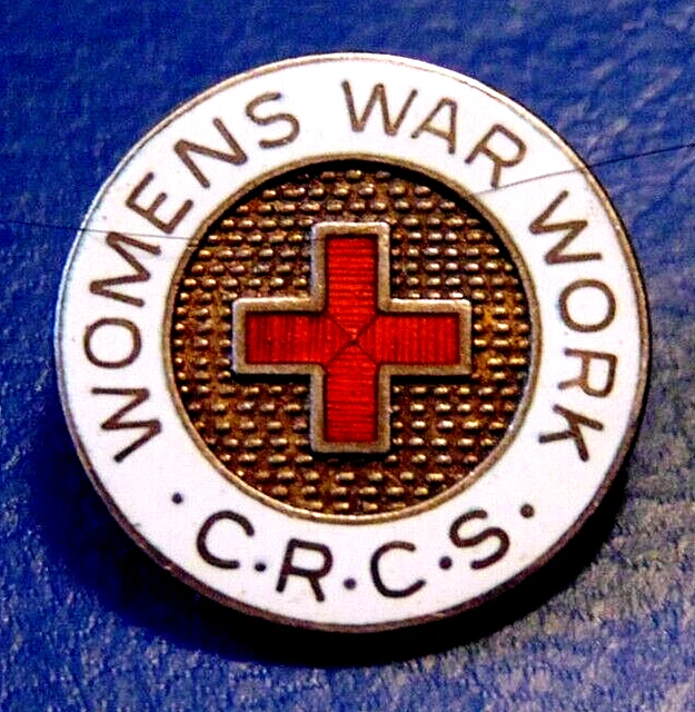 CANADIAN RED CROSS SOCIETY women's war work enameled silver pin badge 5 ...