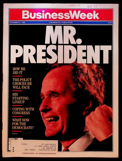 BUSINESS WEEK MAGAZINE November 21 1988 President George HW Bush ...