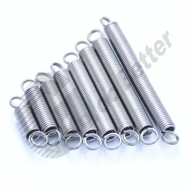 EXTENSION SPRINGS WIRE Dia.=1.2mm A2 stainless steel Loop Ends OD=10~12 ...