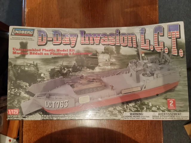 LINDBERG D-DAY INVASION LCT Cargo Ship Model Kit 1/125 Sealed EUR 27,46 ...