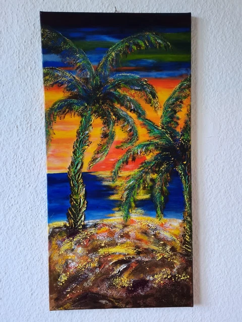 ORIGINAL GEMÄLDE LANDSCHAFT Acrylfarben auf Leinwand ca. 40x80cm Unikat EUR 290,00 - PicClick DE