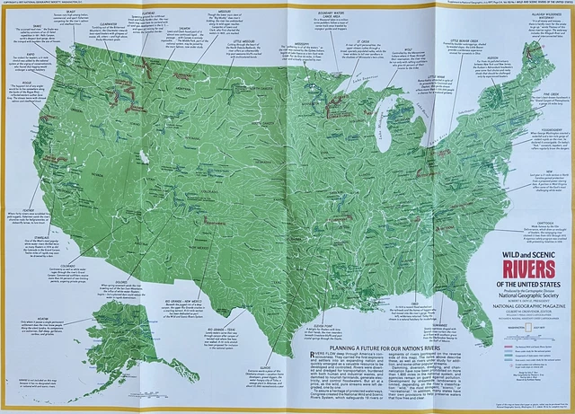 VINTAGE MAP OF USA - Map of Rivers of the United States - National ...