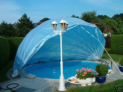 POOLABDECKUNG POOLÜBERDACHUNG KINDERSICHER winterfest Rundpooldach 520 ...