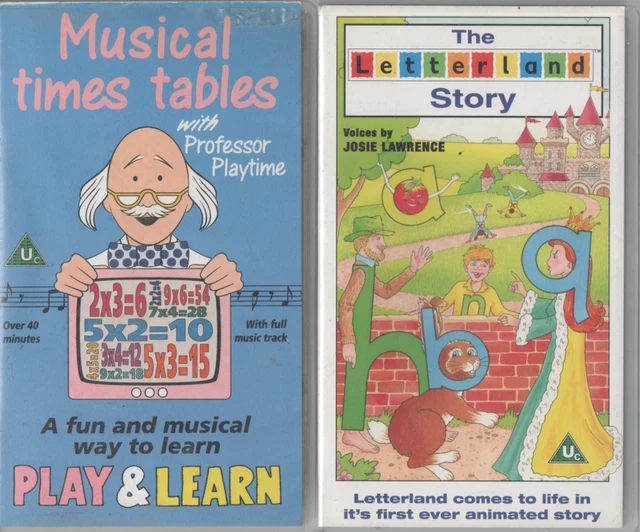 2 VHS VIDEOS Musical Times Table With Professor Playtime & The ...