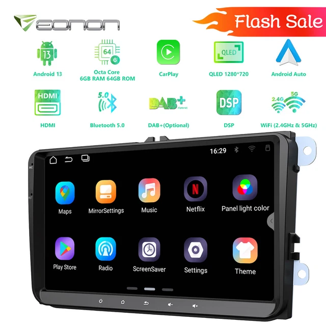 FOR VW GOLF MK5 MK6 Apple CarPlay VWA12S Car Stereo Radio Android 13 6+64 8-Core £198.25 ...