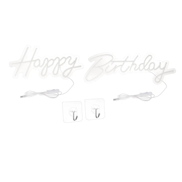 COOL HAPPY BIRTHDAY Neon Sign Light Warm LED for Birthday Party Decor ...