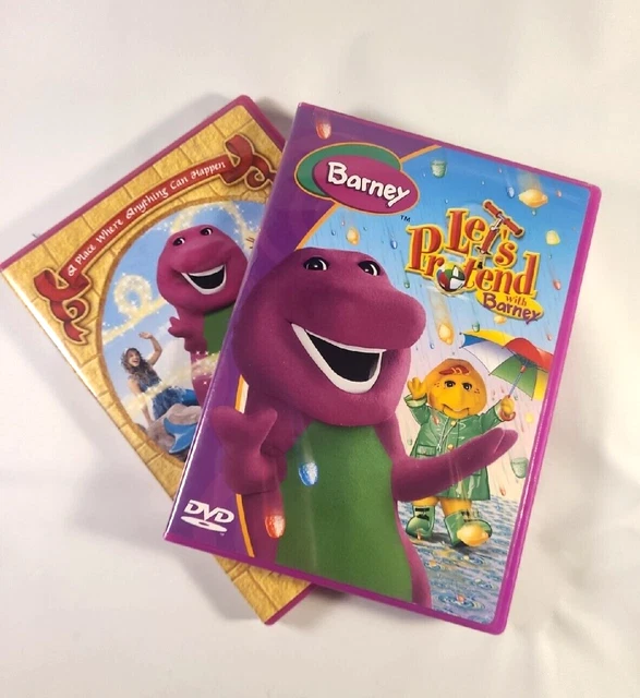 2 BARNEY DVD Lot 'Lets Pretend' & The Movie 'The Land Of Make Beleive ...