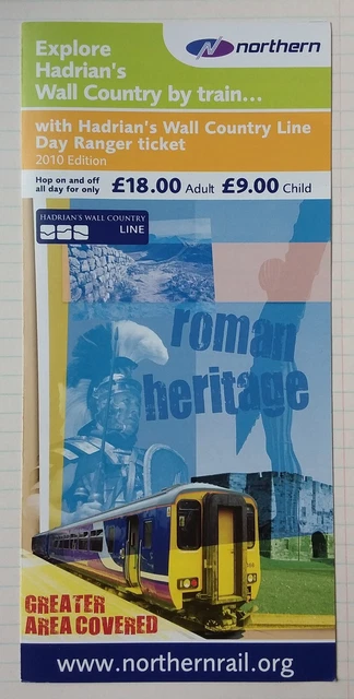 NORTHERN RAIL PROMO LEAFLET Hadrian's Wall Day Ranger Ticket ...