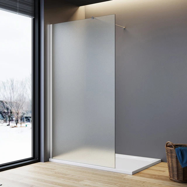 WALK IN SHOWER Enclosure Frosted 8mm Easy Clean Glass Cubicle Wet Room Screen £127.99 - PicClick UK