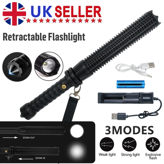 5500000LM BRIGHT POWERFUL Security Stick Flashlight Rechargeable ...