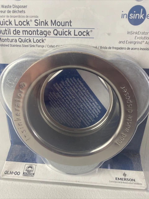INSINKERATOR SINK MOUNT QLM-00 Chrome Quick Lock Flange Food Waste ...