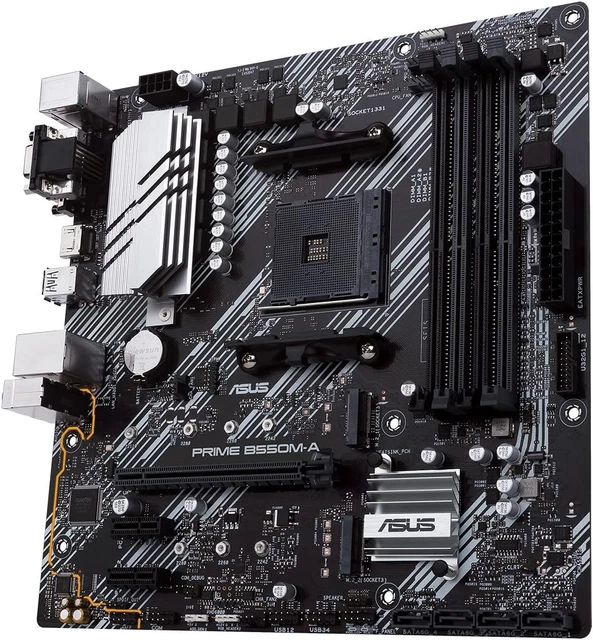 ASUS AMD B550 (Ryzen AM4) micro ATX motherboard with dual M.2, PCIe 4.0 ...