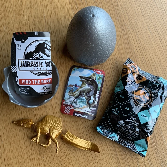 RARE JURASSIC WORLD Rebirth CAPTIVZ SPINOSAURUS Gold Metallic + Card ...