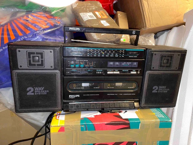 PHILIPS D8478 1980'S Ghetto Blaster Stereo System Cassette Boombox ...