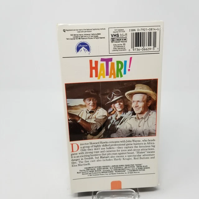 VINTAGE 1989 HATARI VHS Tape Set Factory Sealed! John Wayne Paramount £ ...