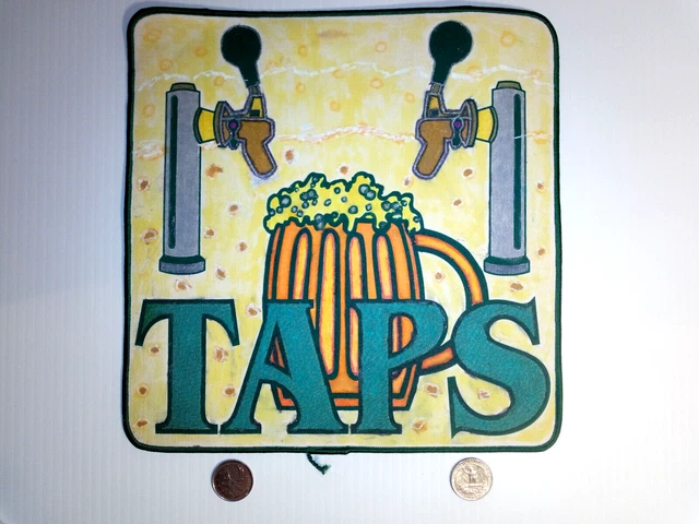 VINTAGE 1960S-70S TAPS Beer Tavern Bar Club Large Jacket Patch Badge ...