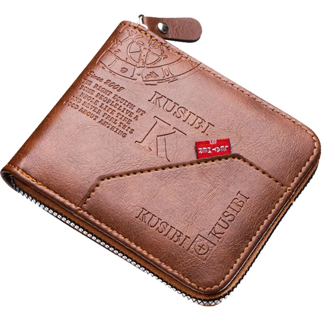 PORTEFEUILLE VINTAGE POUR homme avec fermeture éclair en cuir pour ...