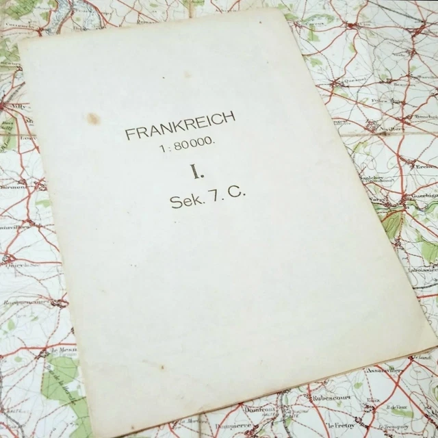 RARE WW1 ARRAS German Army Map 1914 Somme War Trench Medal Military Os ...