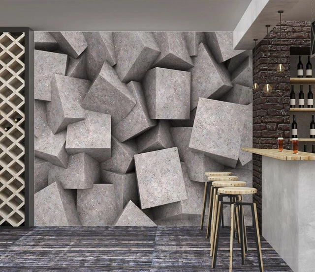 3D GREY ART Square 18037NA Wallpaper Wall Murals Removable Wallpaper ...
