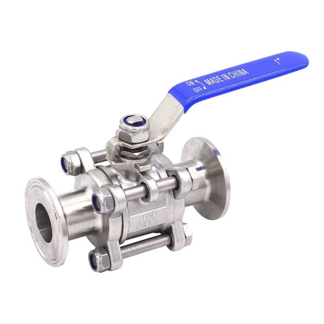 DN32 TUBE OD Tri-Clamp Ball Valve Silver Quick Opening Clamp Fixing ...