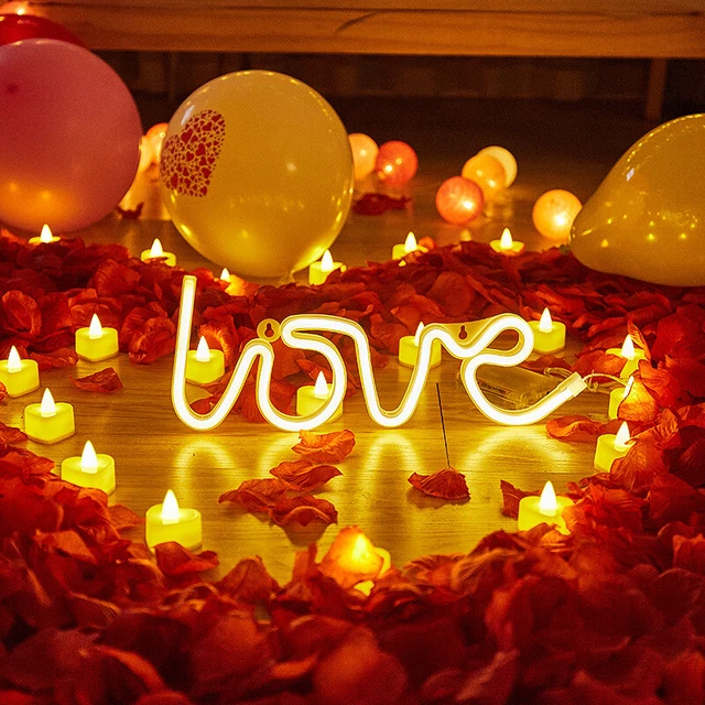 LED LOVE NEON Sign PS Board And Acrylic Love Sign Lamp With Hanging ...