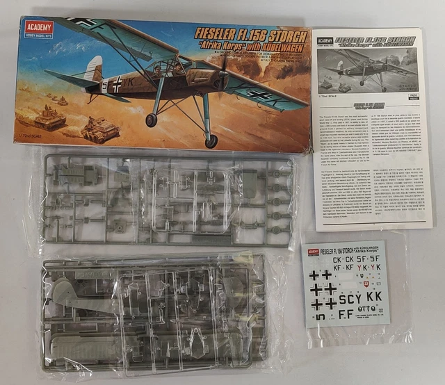 MAQUETA AVIÓN FIESELER FI.156 Storch Afrika korps Academy escala 1/72 ...