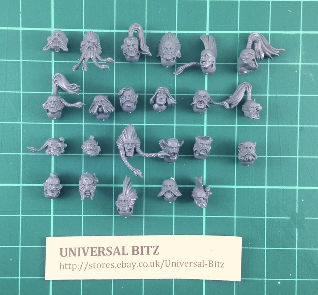 SPACE WOLVES MARINES Upgrade Heads x 23 Warhammer 40K Bits Conversion ...