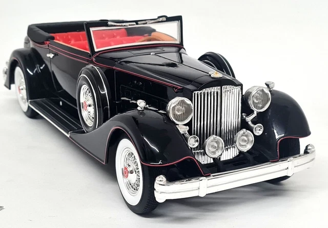 ANSON 1/18 - Packard 1934 Open Convertible Black Diecast Scale Model ...