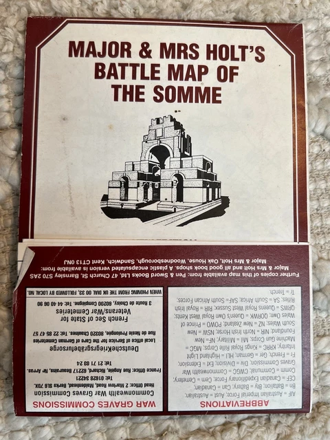MAJOR AND MRS.HOLT'S Battle Map of the Somm... by Holt, Valmai Sheet ...