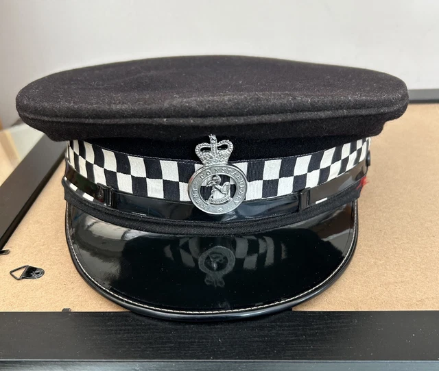 KENT BRITISH POLICE Officer Cap Hat ~ Black Wool/Melton Top £40.24 ...