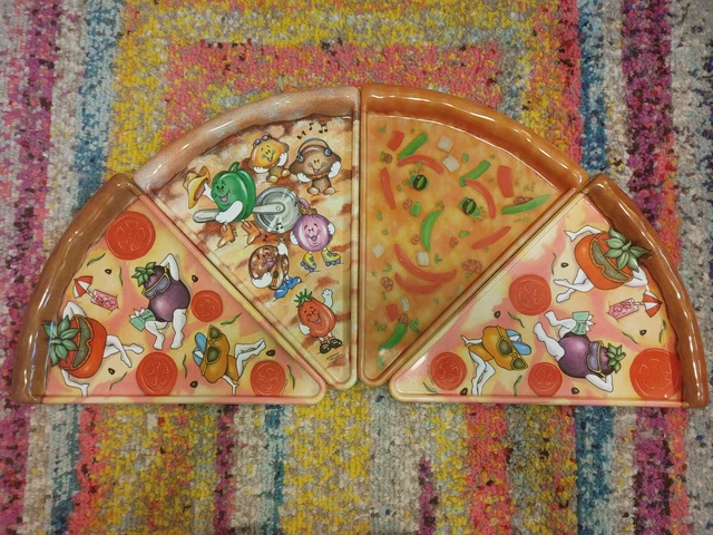 VINTAGE DEBORAH MALLOW 1990s Pizza Slice Plates Plastic Set Of 4 £14.47 ...