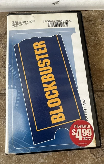 BLOCKBUSTER VIDEO ATLANTA VHS Plastic Clamshell Case& Tape-Son In Law £ ...