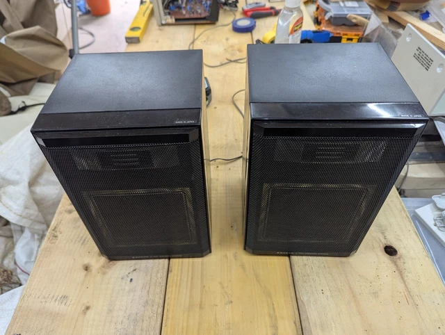 BOOKSHELF SPEAKERS SANYO SX-W10 10W 6 Ohms Vintage Retro Black 2 Way ...