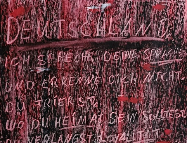 GEMÄLDE - DEUTSCHLAND Gedicht / Poesie - Ölkreiden A4 Papier Abstrakte ...