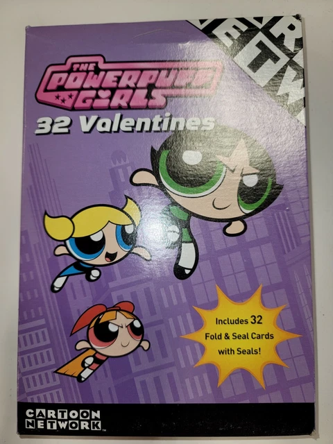 POWERPUFF GIRLS VALENTINES Day Cards Cartoon Network 32 cards Warner ...