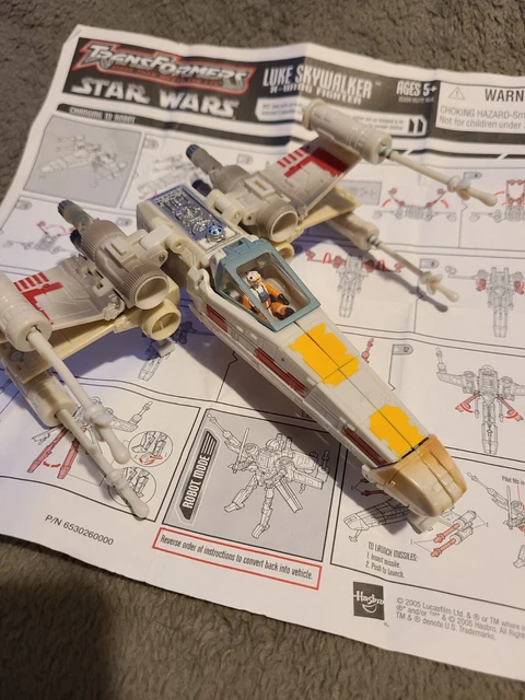 TRANSFORMERS STAR WARS CrossOvers Luke Skywalker X-Wing Fighter w ...