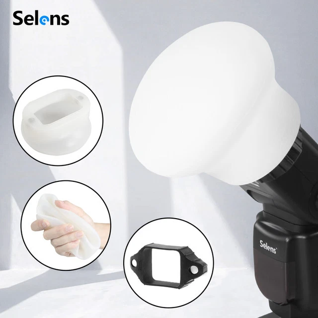 SELENS MAGNETIC FLASH Speedlite Modifier Sphere Diffusers Bounce Rubber ...