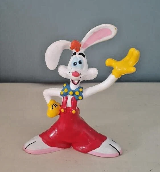 VINTAGE DISNEY AMBLIN 1987 Roger Rabbit waving PVC Figurine Cake Topper ...