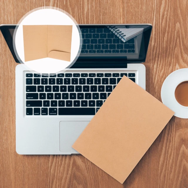 10PCS A4 SIMPLE File Folder Kraft Paper Folder Single Slot Document ...