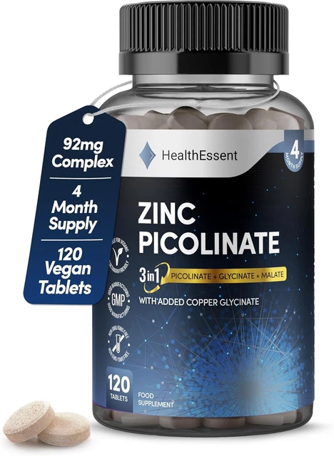 ZINC PICOLINATE 3-IN-1, High Strength 92mg - Picolate, Glycinate and ...