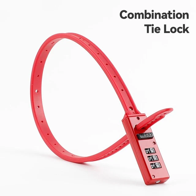 HELMET LOCK 3-DIGIT Combination Lock Versatile Usage Adjustable Strap ...