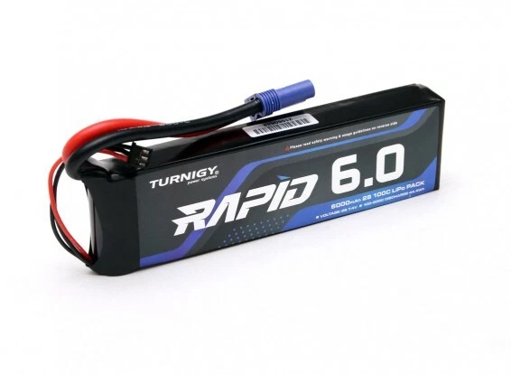 TURNIGY RAPID 6000MAH 2S 7,4V 100C-200C BATTERIE LIPO EC5 RC EUR 38,78 ...