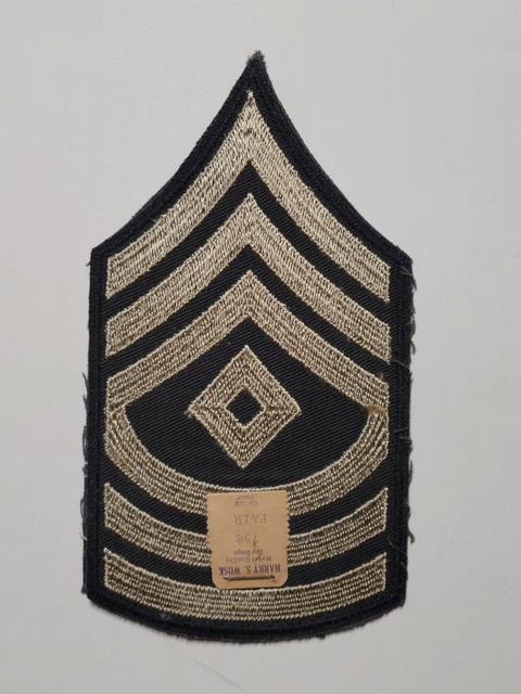 ARMY WW2 FIRST Sergeant Chevron Rank Insignia Pair embroidered twill ...