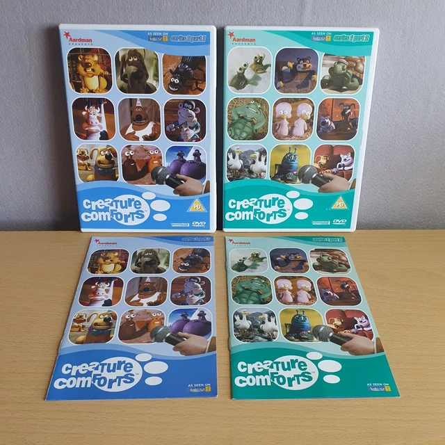 AARDMAN ANIMATION CREATURE Comforts Series 1, Parts 1 + 2 DVD Bundle ...