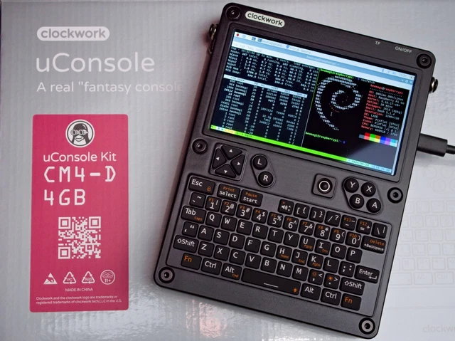 CLOCKWORK PI UCONSOLE CM4 4GB WiFi. Matte black. Assembled with ...