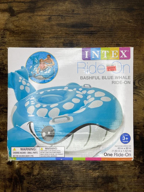 INTEX RIDE ON Bashful Blue Whale Inflatable Pool Float NIB Rider 63 ...