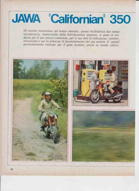 ADVERTISING PUBBLICITÀ-MOTO JAWA CALIFORNIA 350 '1971- MOTOCECOSLOVACCHE EPOCA EUR 10,90 ...
